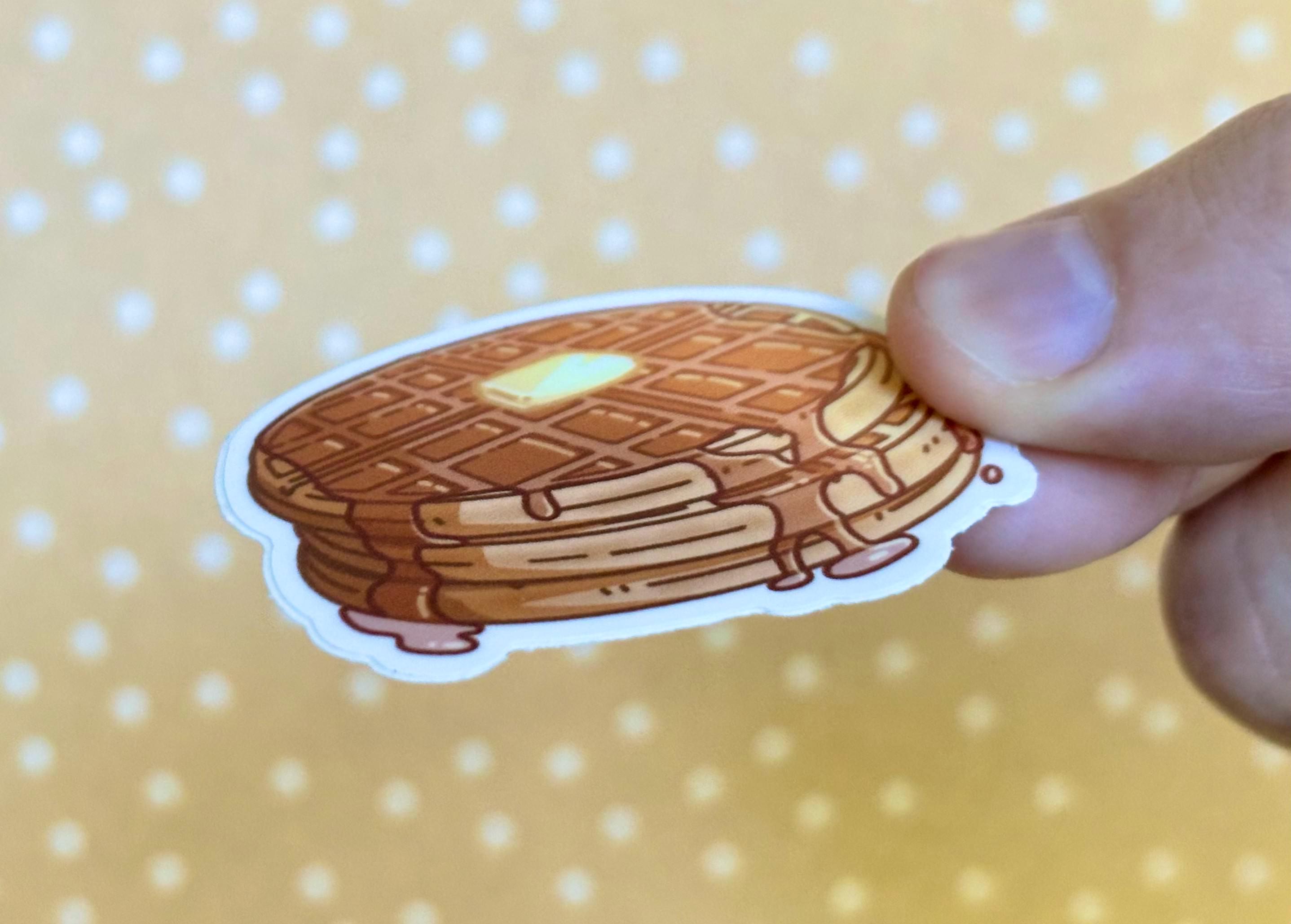Waffles Sticker | Breakfast Food Sticker, Vinyl Matte Waffles Food ...