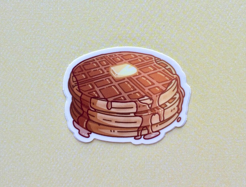 Waffles Sticker | Breakfast Food Sticker, Vinyl Matte Waffles Food ...