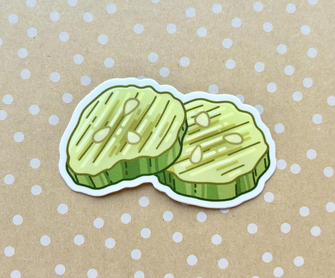 Pickle Slices Sticker | Cute Food Pickles Sticker, Large Funny Vinyl ...