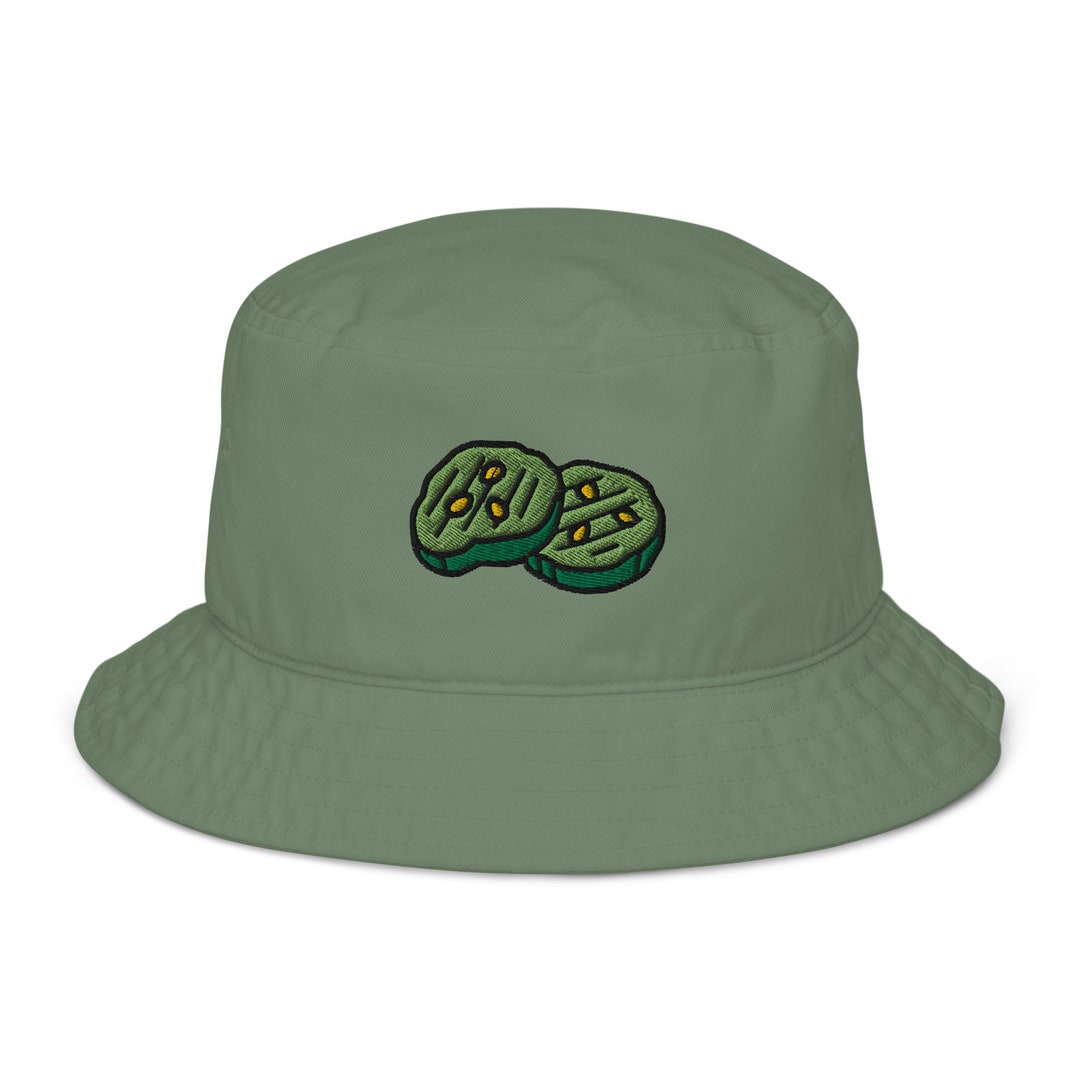 Pickle Slices Embroidered Organic Bucket Hat | Cute Funny Hat, Pickle ...