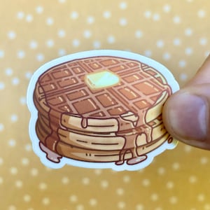 Waffles Sticker | Breakfast Food Sticker, Vinyl Matte Waffles Food ...