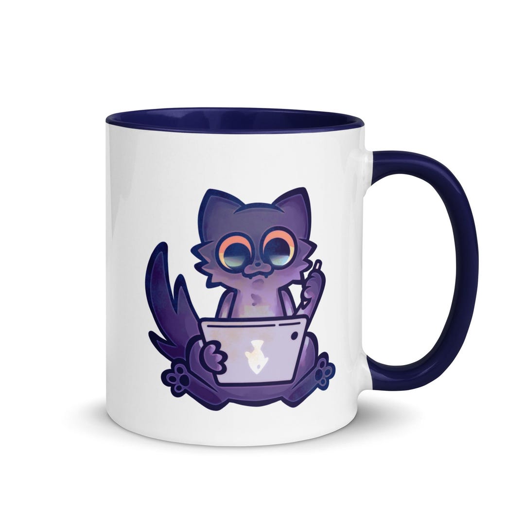 Digital Artist Kitty Mug | 11oz Ceramic Microwaveable Dishwasher Safe ...