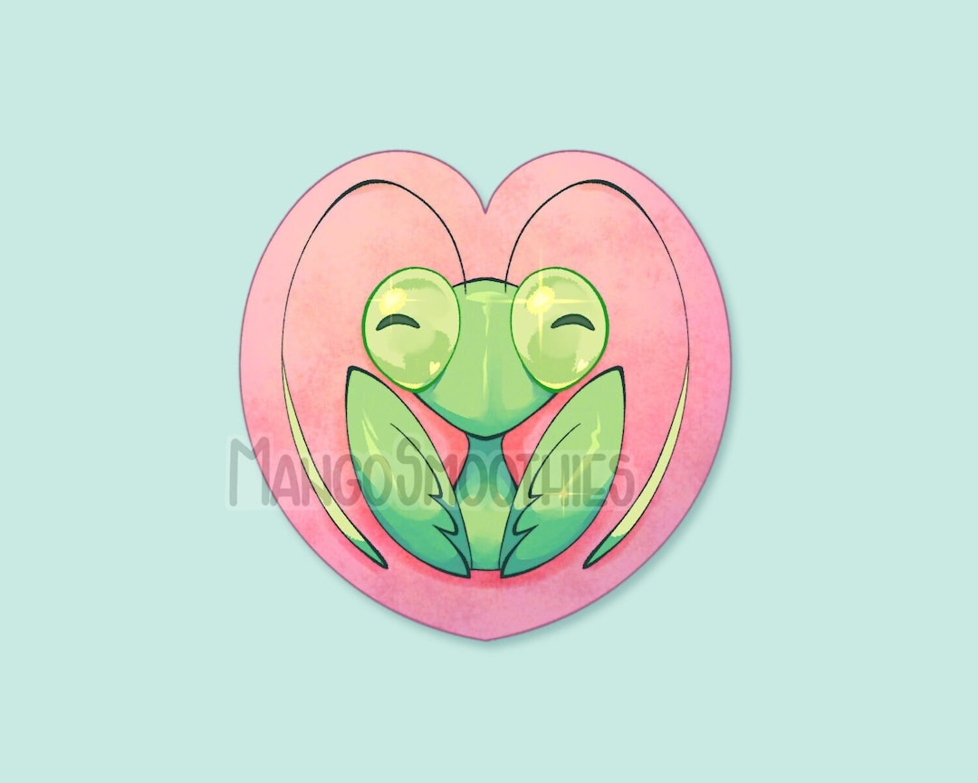 Mantis Love Sticker Vinyl Praying Mantis Bug Sticker, Waterproof Large ...
