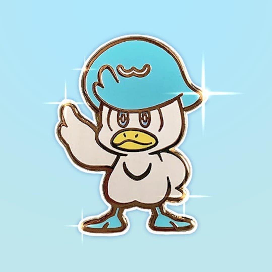 Quaxly Gold Hard Enamel Pin Pokemon Fan Art Character, Ita Bag Backpack ...