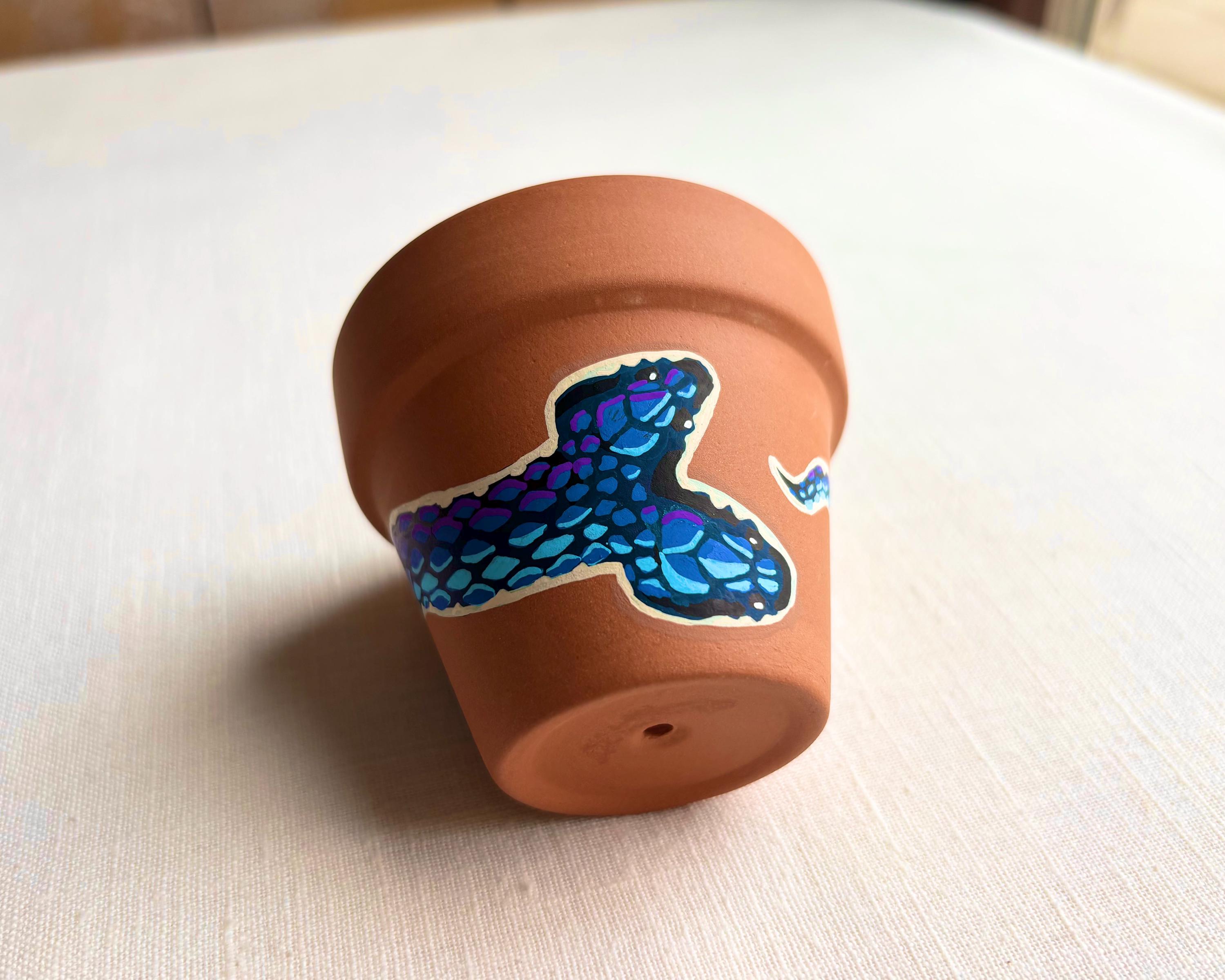 Two-headed Snake Planter | Hand-painted Terracotta Planter, Small ...