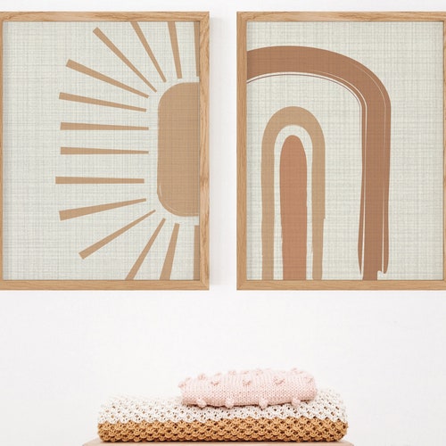 Boho Rainbow Sun Cloud Set of 3 Nursery Art Prints Weather - Etsy