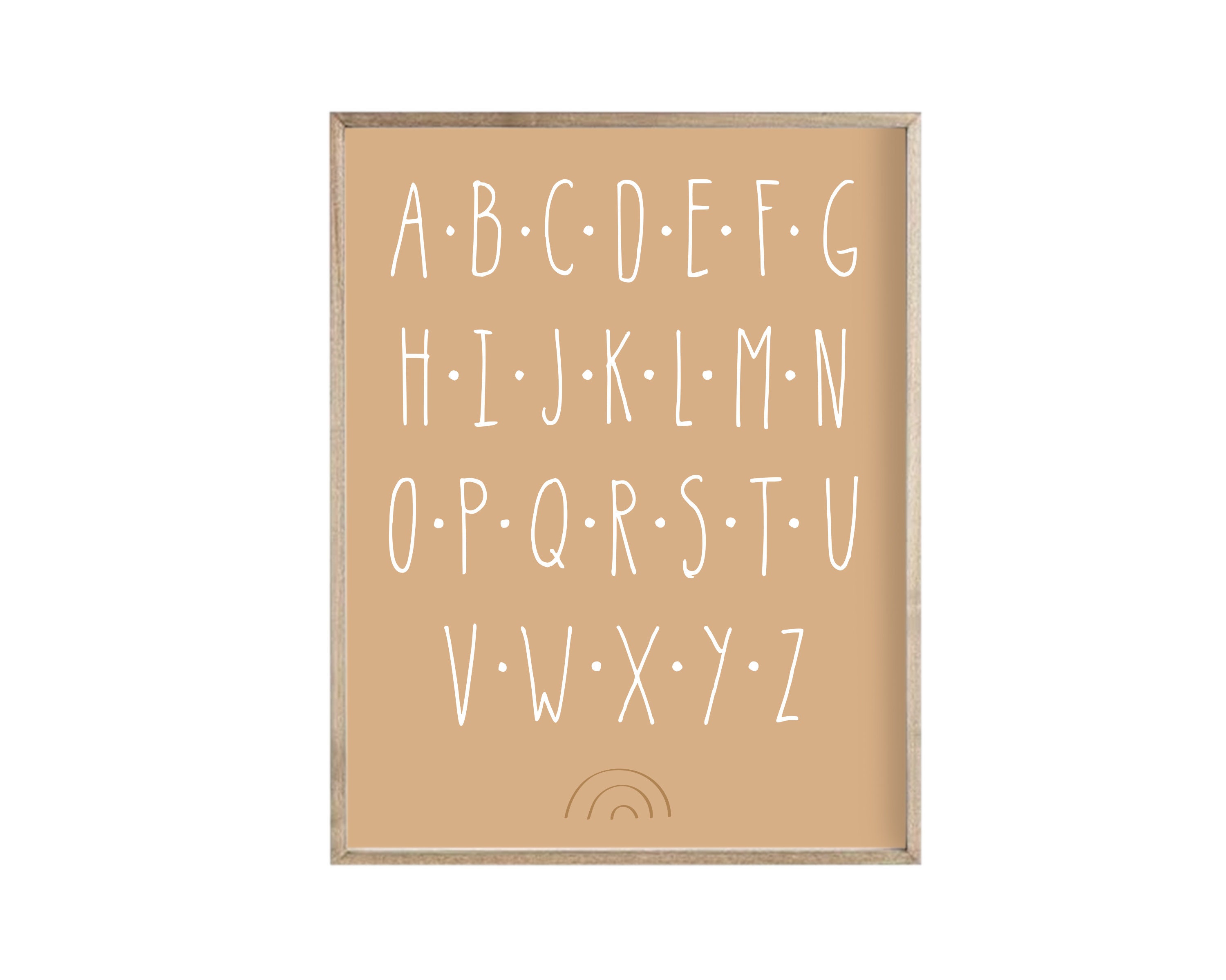 Alphabet Wall Art, Alphabet Artwork, Alphabet Nursery, Nursery Wall Art ...
