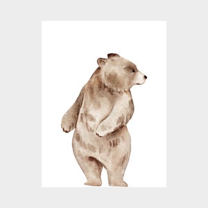 Woodland Nursery Wall Art Set of 3, Bear Wall Art, Forest Nursery ...