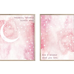 Twinkle Twinkle Little Star Set of 2 Nursery Prints, Nursery Wall Art ...