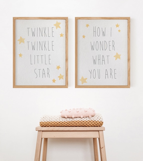 Twinkle Twinkle Little Star Set of 2 Nursery Prints Nursery | Etsy