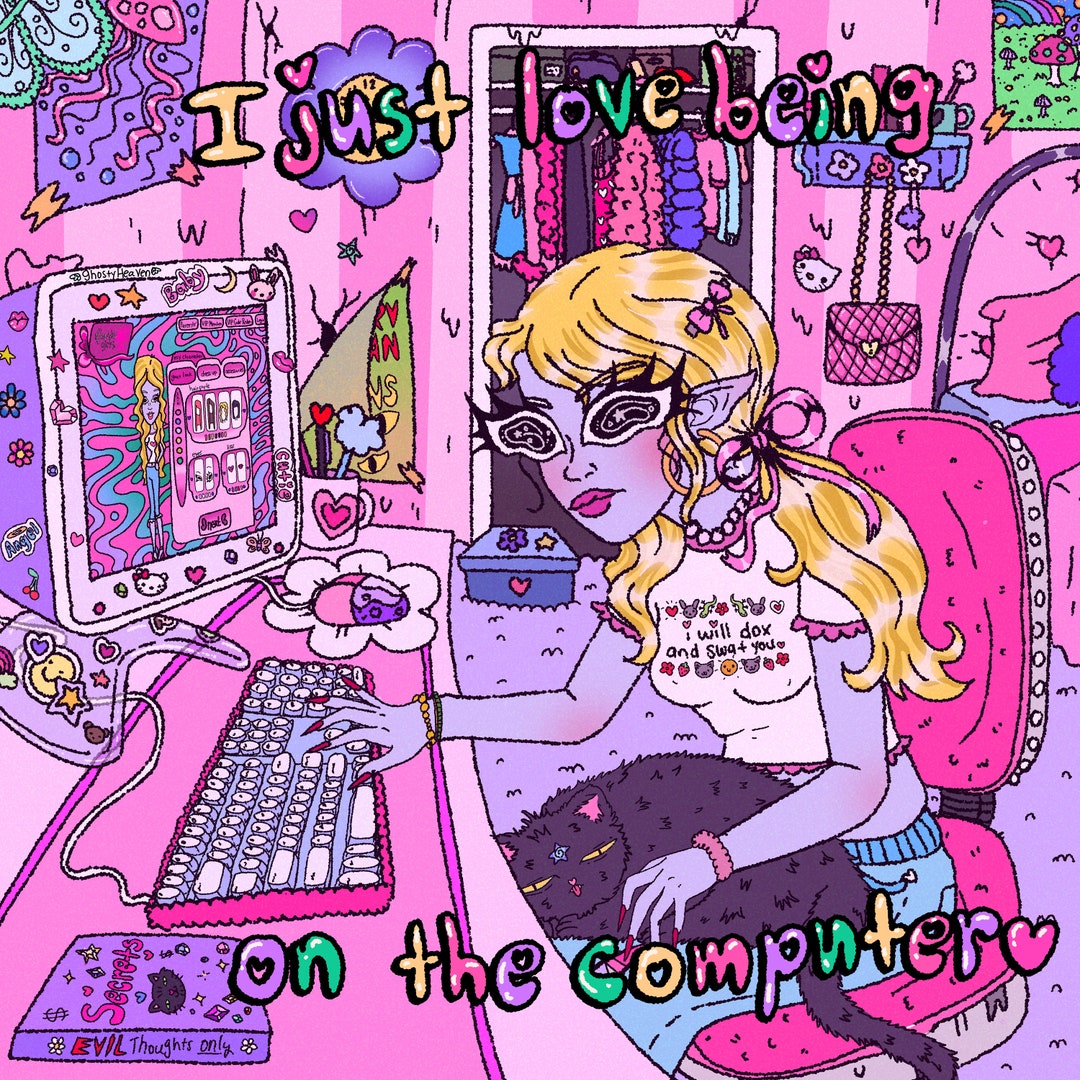 I Love Computer - Illustration Print - Etsy
