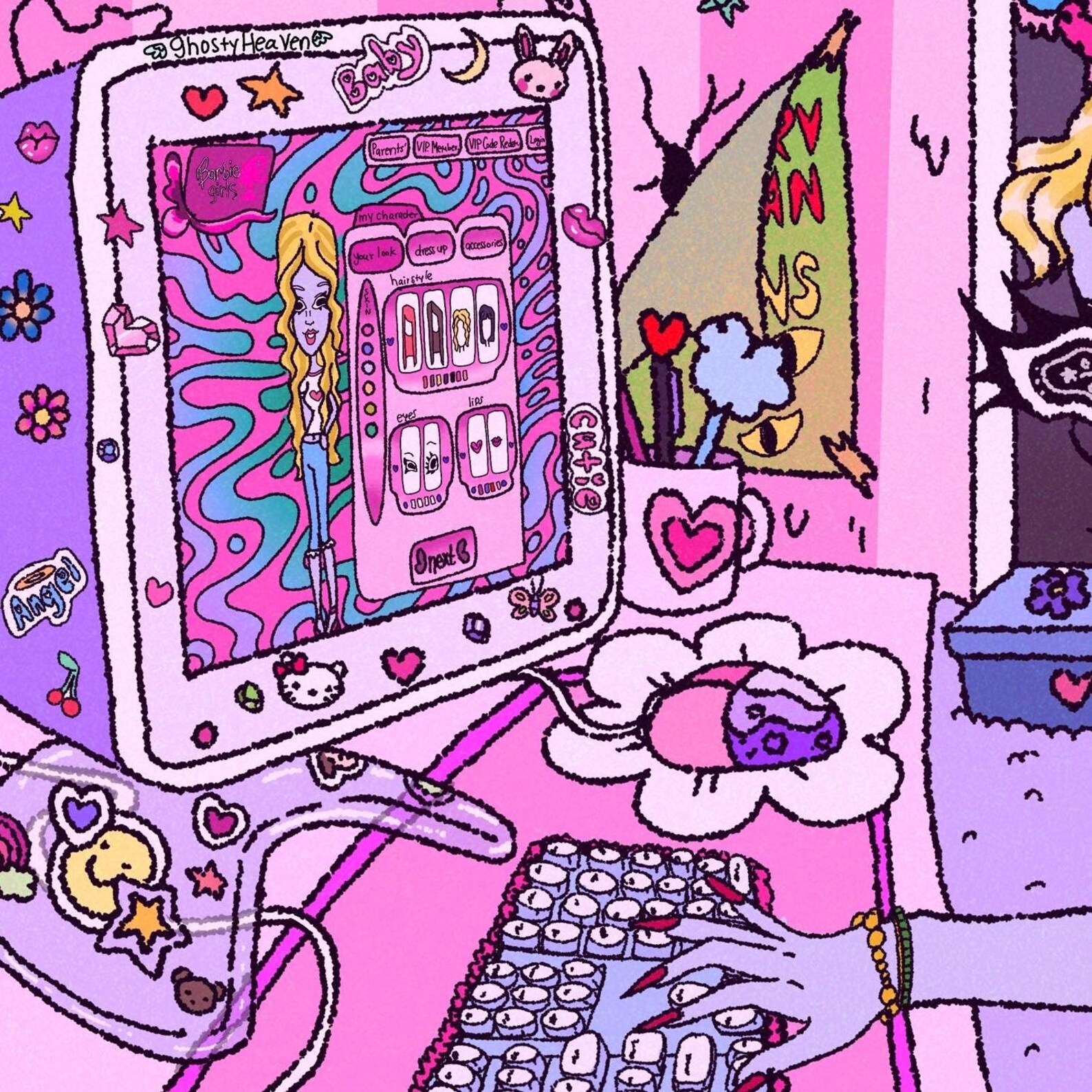 I Love Computer - Illustration Print - Etsy