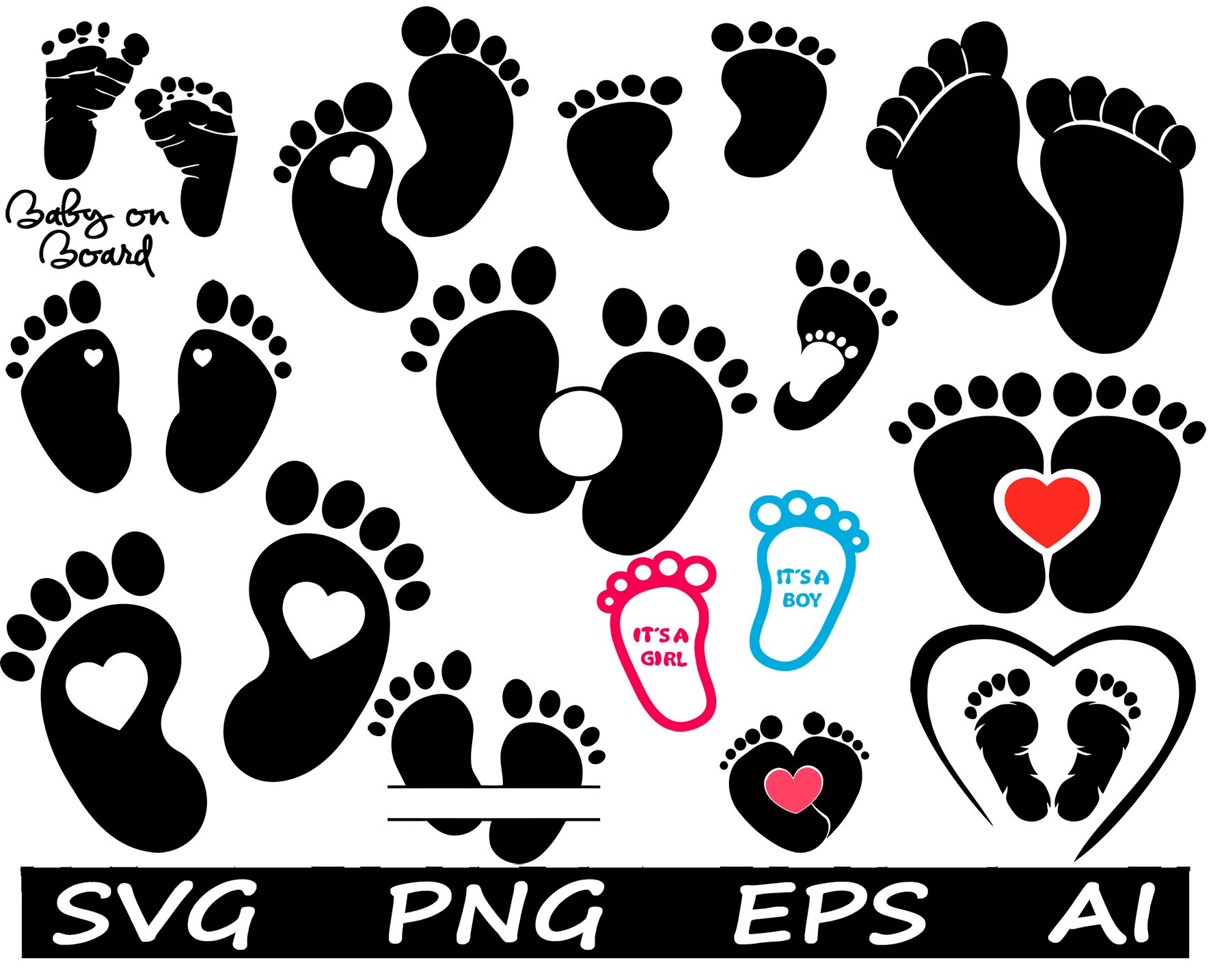 Baby Footprint Baby Feet SVG Instant Digital Download - Etsy