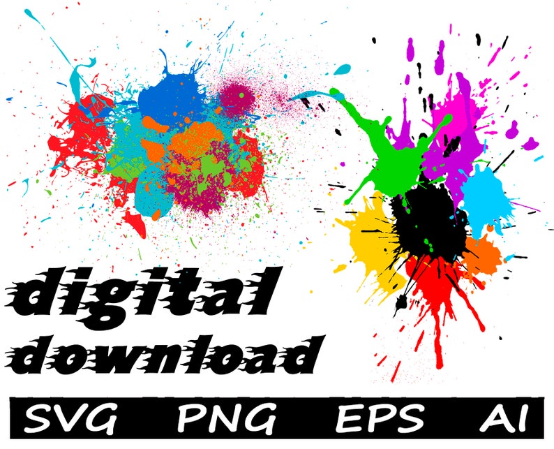 Colour Splashes Svg Files Watercolour Backgroup Splotches Clip Art Png ...
