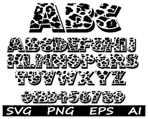 Leopard Font SVG Leopard Alphabet Letters Svg Leopard Print - Etsy