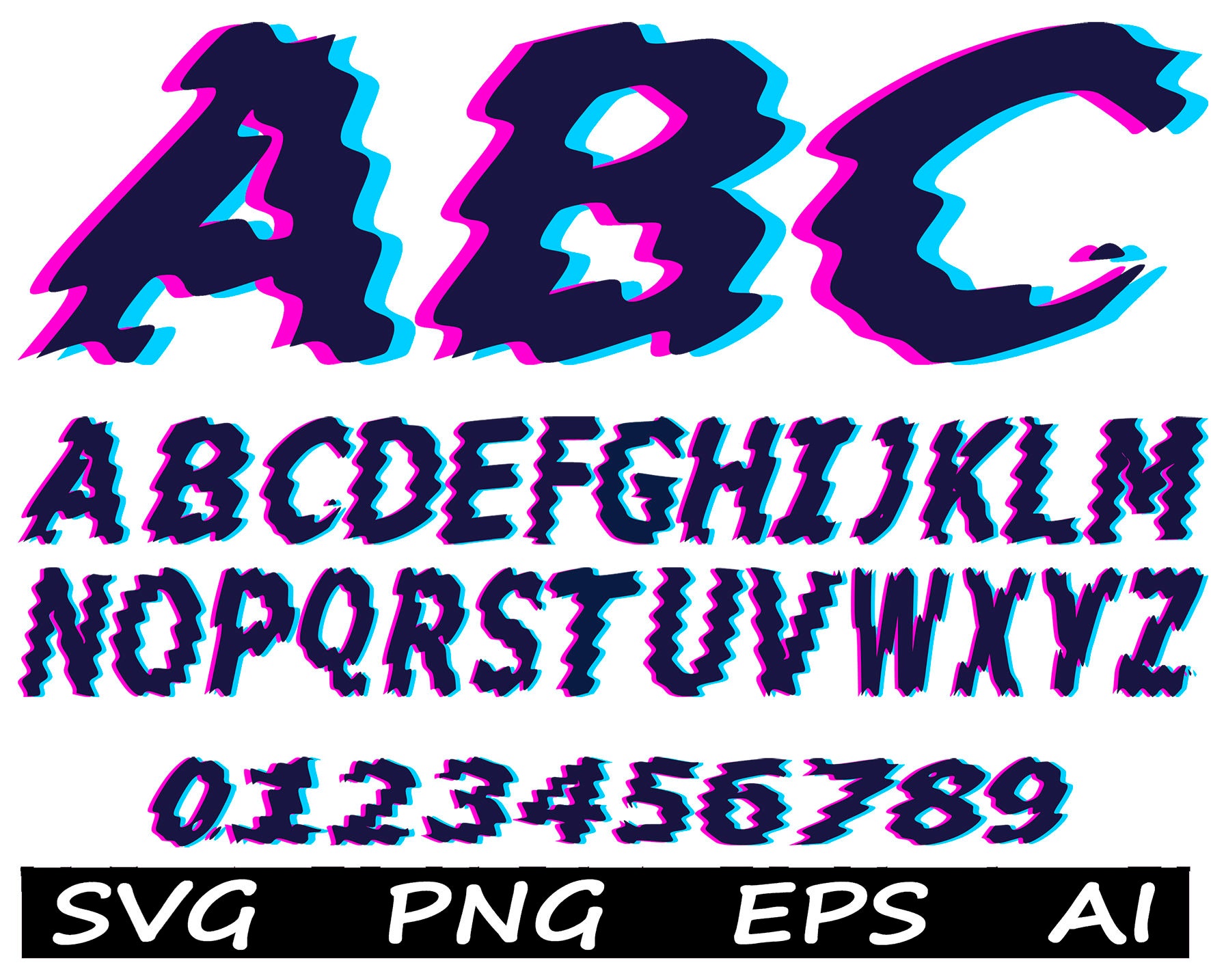 Distorted Font SVG PNG Instant Download - Etsy