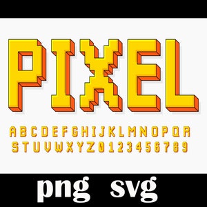 Pixel Font Pixel Art Font Pixel Text Pixel Font Pixel Font Svg Font ...