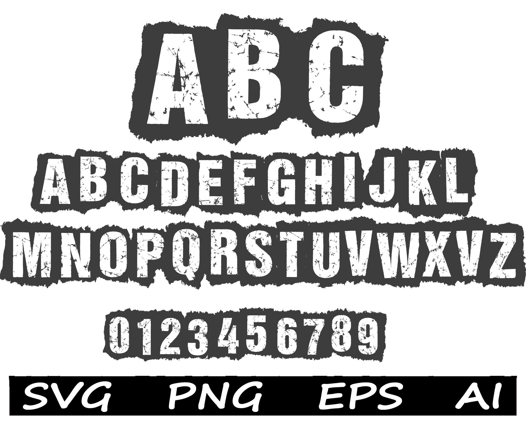 Distressed Font Svg Grunge Font Svg Grunge Vintage Font Svg Distressed ...