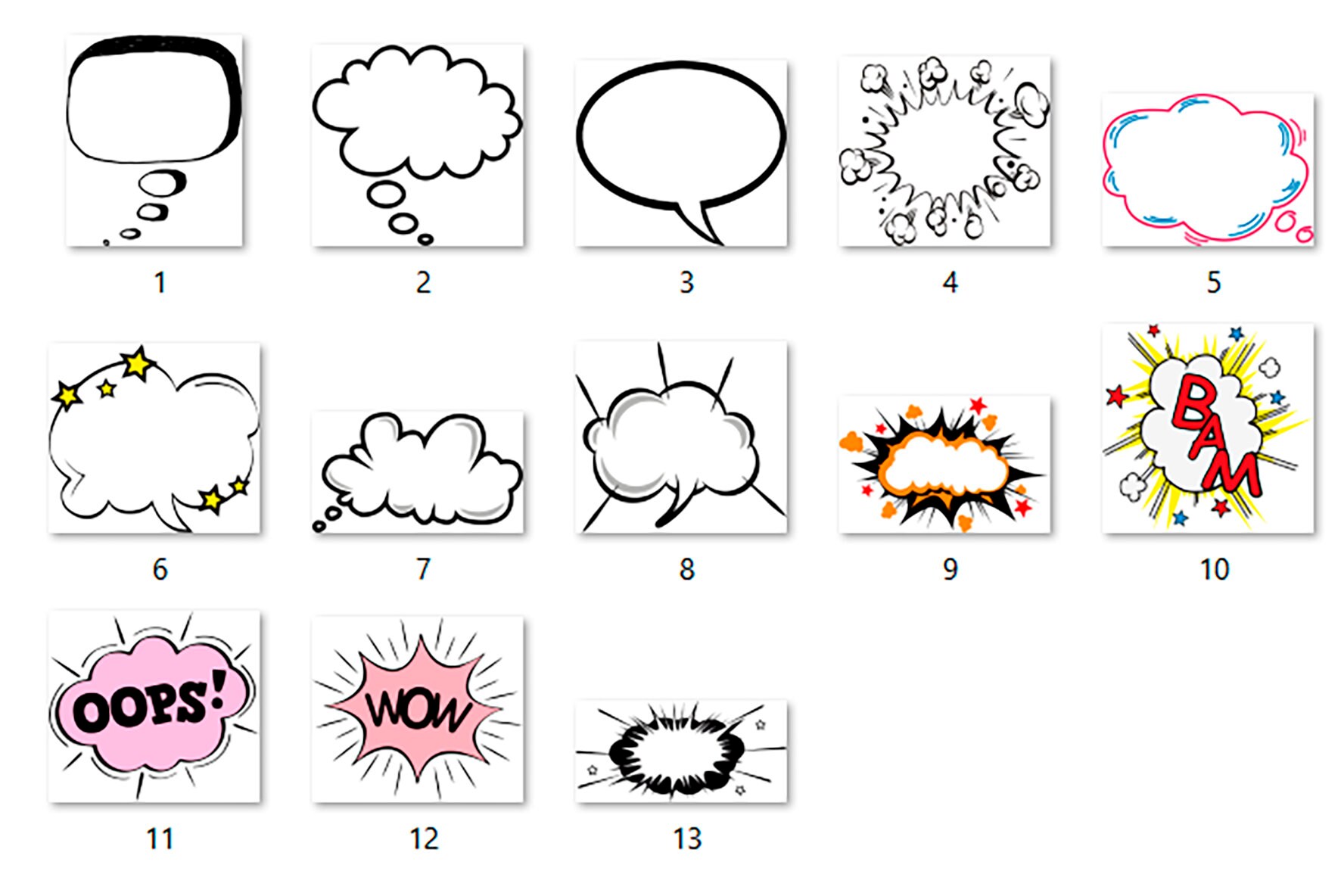 Comic Text Clipart Superhero Clipart Graphic Comic Bubbles Svg Vector ...