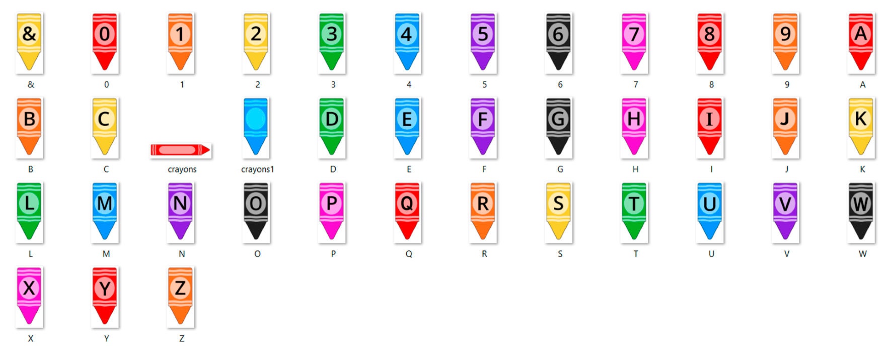 Font Bundle CRAYON Alphabet School Crayons With Letters SVG Files for ...