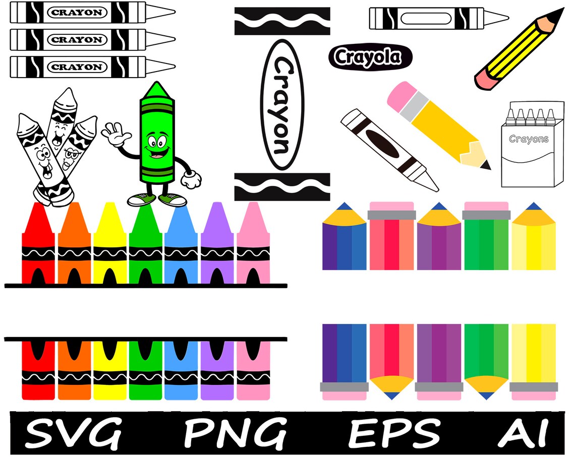 Crayon SVG | Crayon Monogram SVG | Split Monogram Svg | Crayons SVG ...