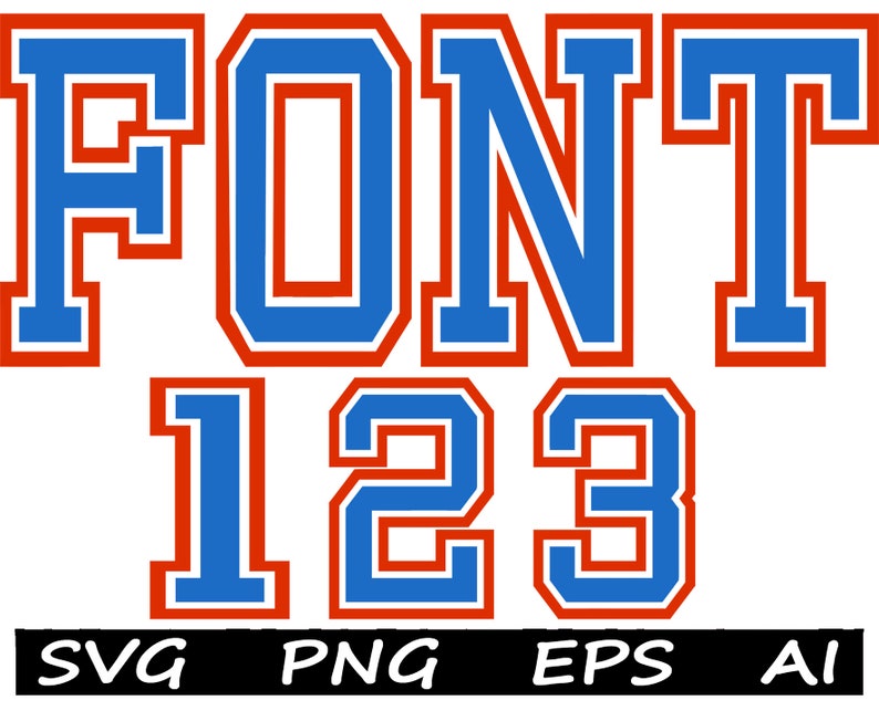 Varsity Font Svg,varsity Alphabet Numbers,baseball Font Svg,college ...