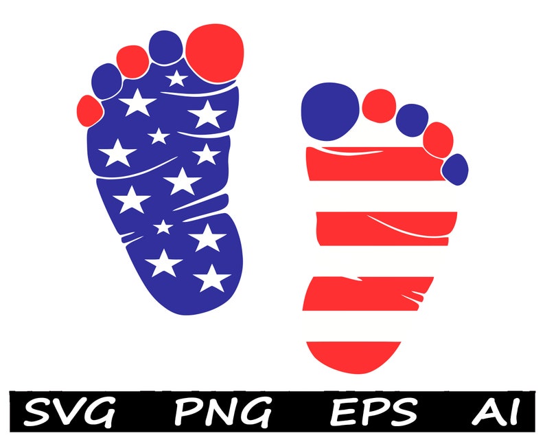 American Flag Baby Feet Print, Baby Steps, Patriotic Baby Feet, July ...