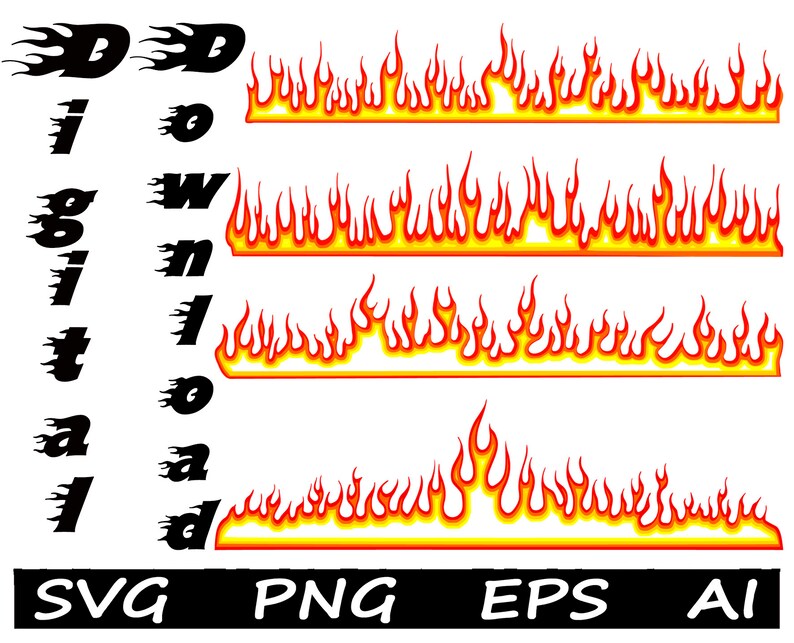 Flames Svg, Fire Svg, Vector Set, INSTANT DIGITAL DOWNLOAD - Etsy UK