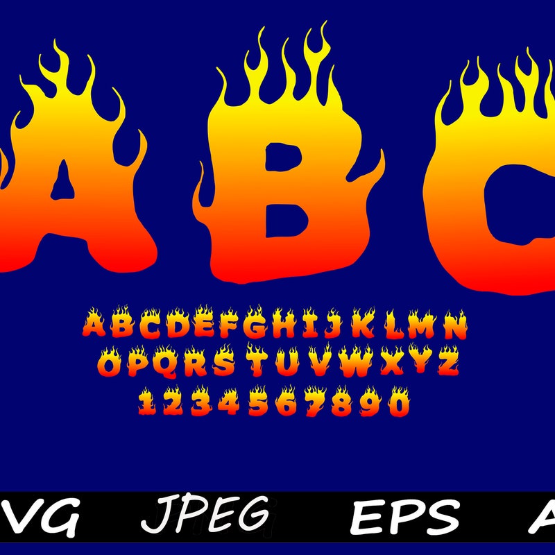 Fire Font Svg - Etsy