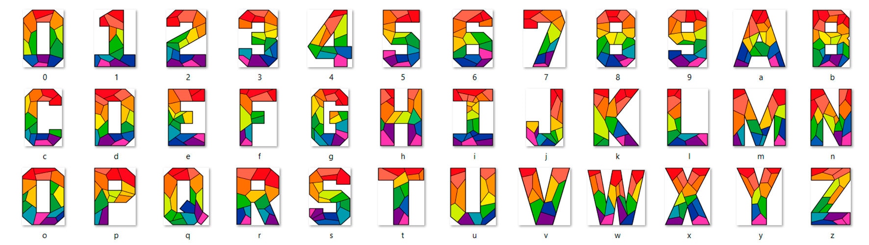 Font SVG Alphabet & Numbers Svg Stained Glass Lettering Patterns Files ...