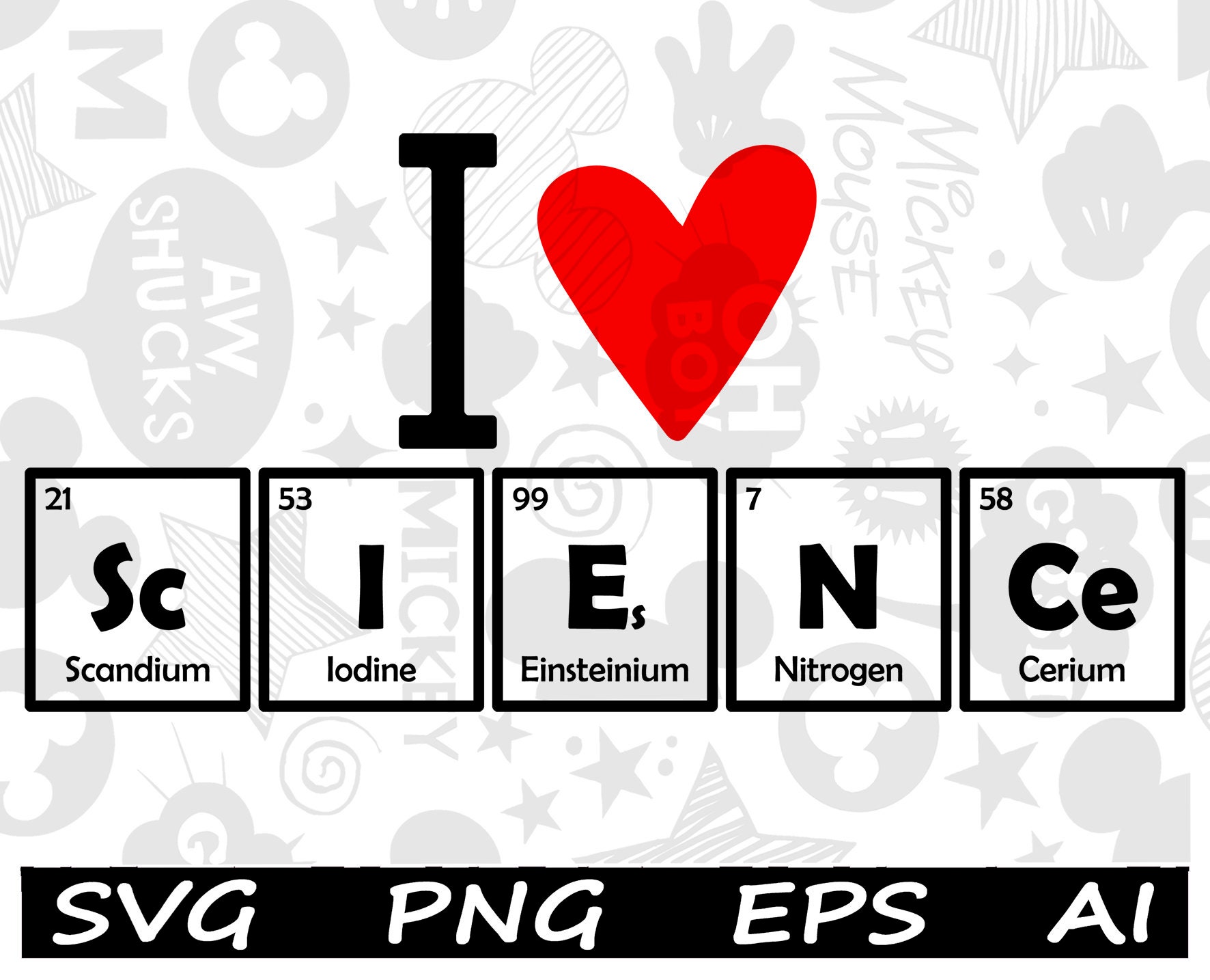 I Love Science Periodic Table Svg File Custom T-shirts - Etsy