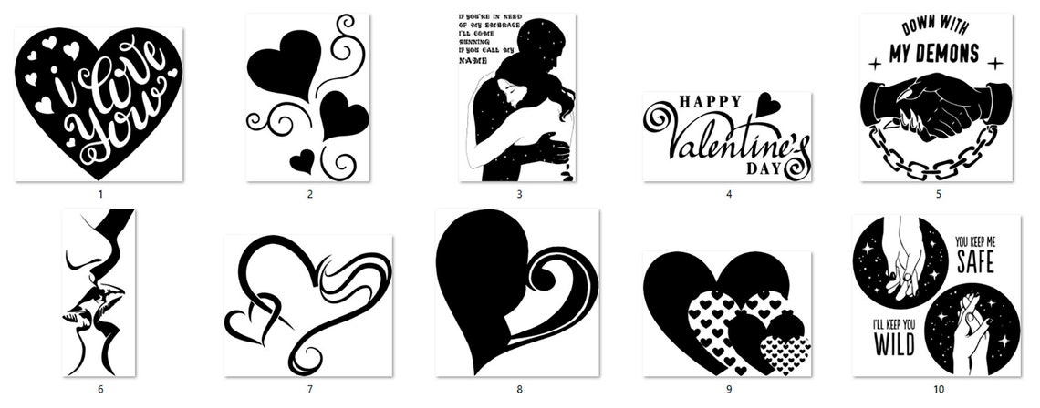 Heart Bundle Cut File Heart Cut Files Digital Download - Etsy