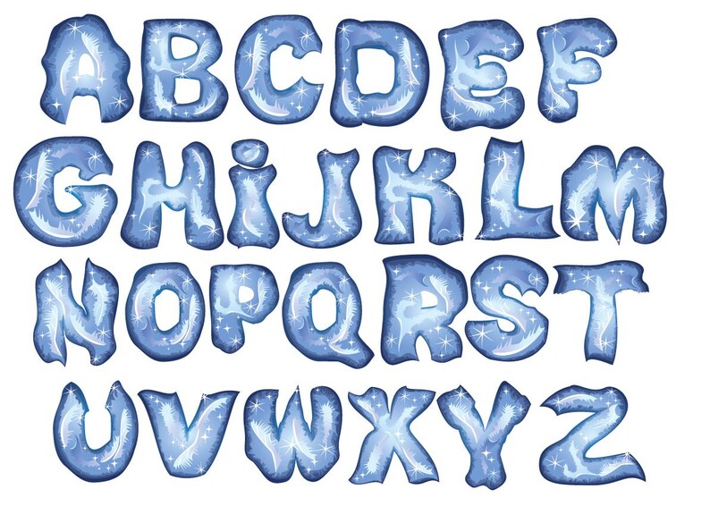 Christmas Font Svg, Frosty Alphabet ,ice Letters, Ice Alphabet A to Z ...