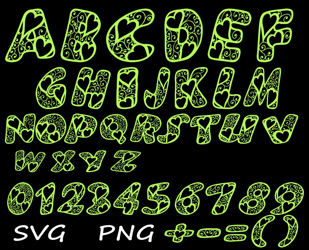 Heart Font, Script Font, Font With Hearts, Wedding Font, Font for ...