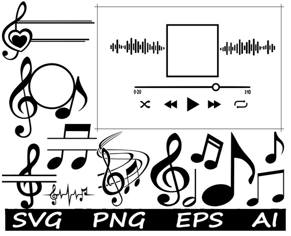 Audio Control Buttons SVG Music Player SVG File Music Note | Etsy