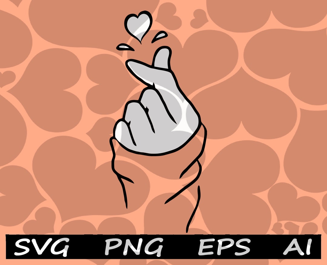 Heart Finger Svg | Layered | Cut Files | Instant Download | - Etsy