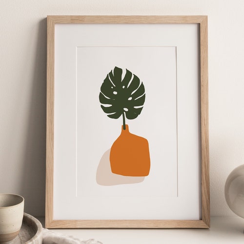 Monstera Plant Art Print - Etsy