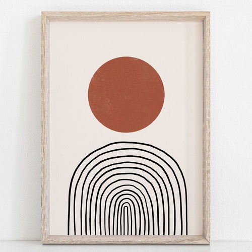 Geometric Rainbow Art Abstract Wall Print Modern - Etsy