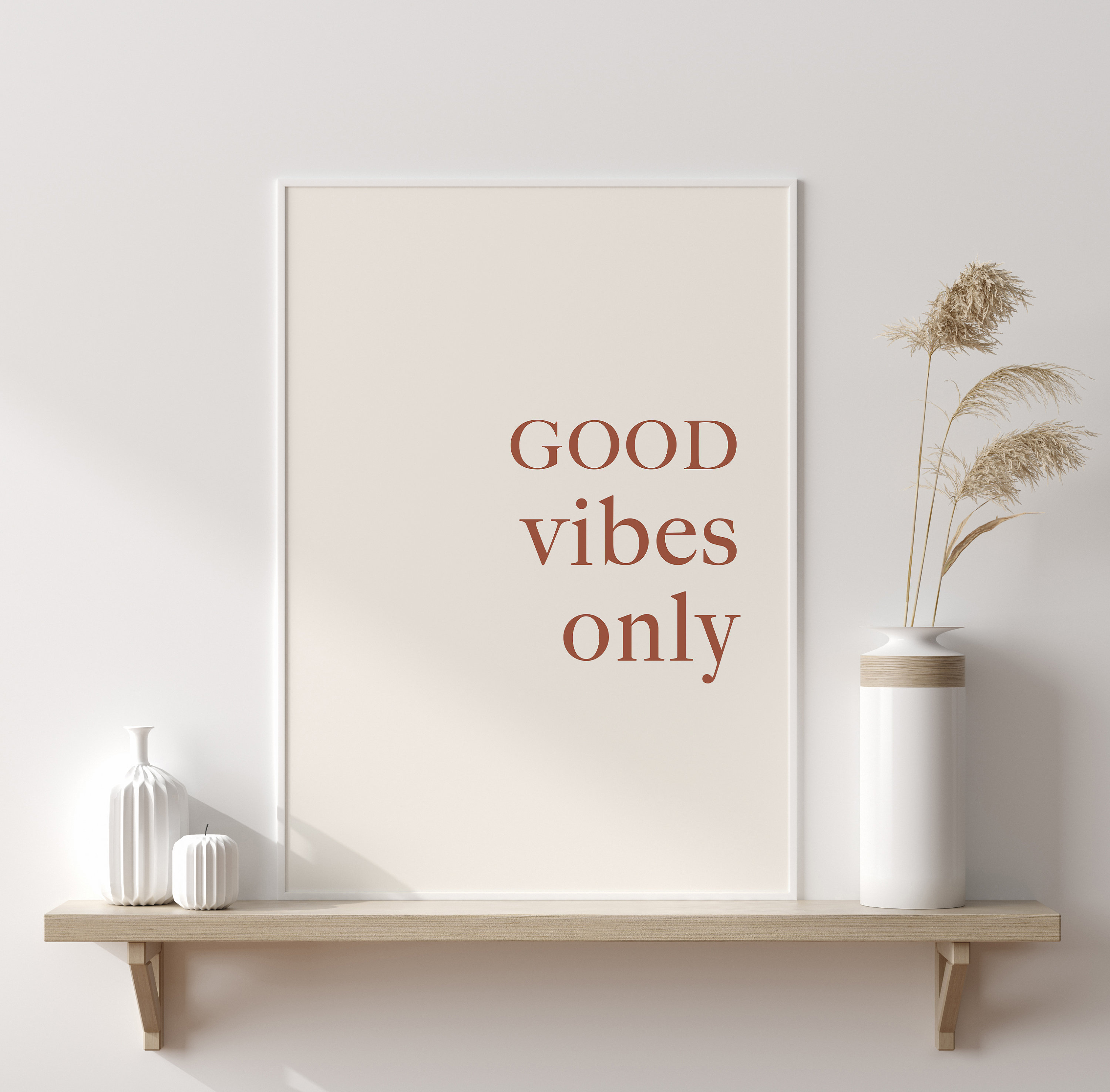 Good Vibes Only Print Neutral Tone Wall Art Bedroom Poster | Etsy