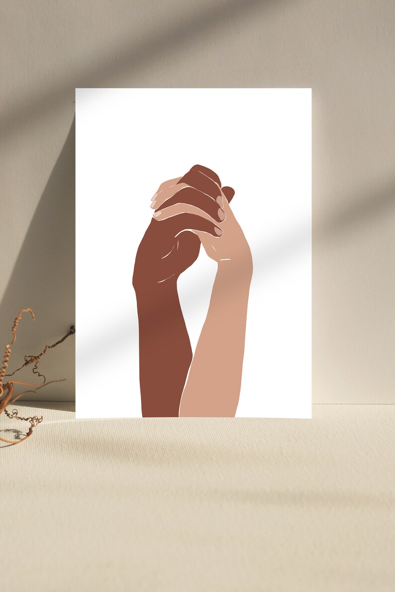 Hand Holding Wall Art Abstract Hands Art Print Black Girl | Etsy