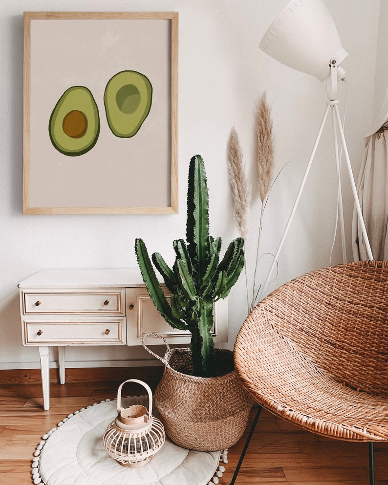 Avocado Wall Art Avocado Print Kitchen Print Modern art | Etsy