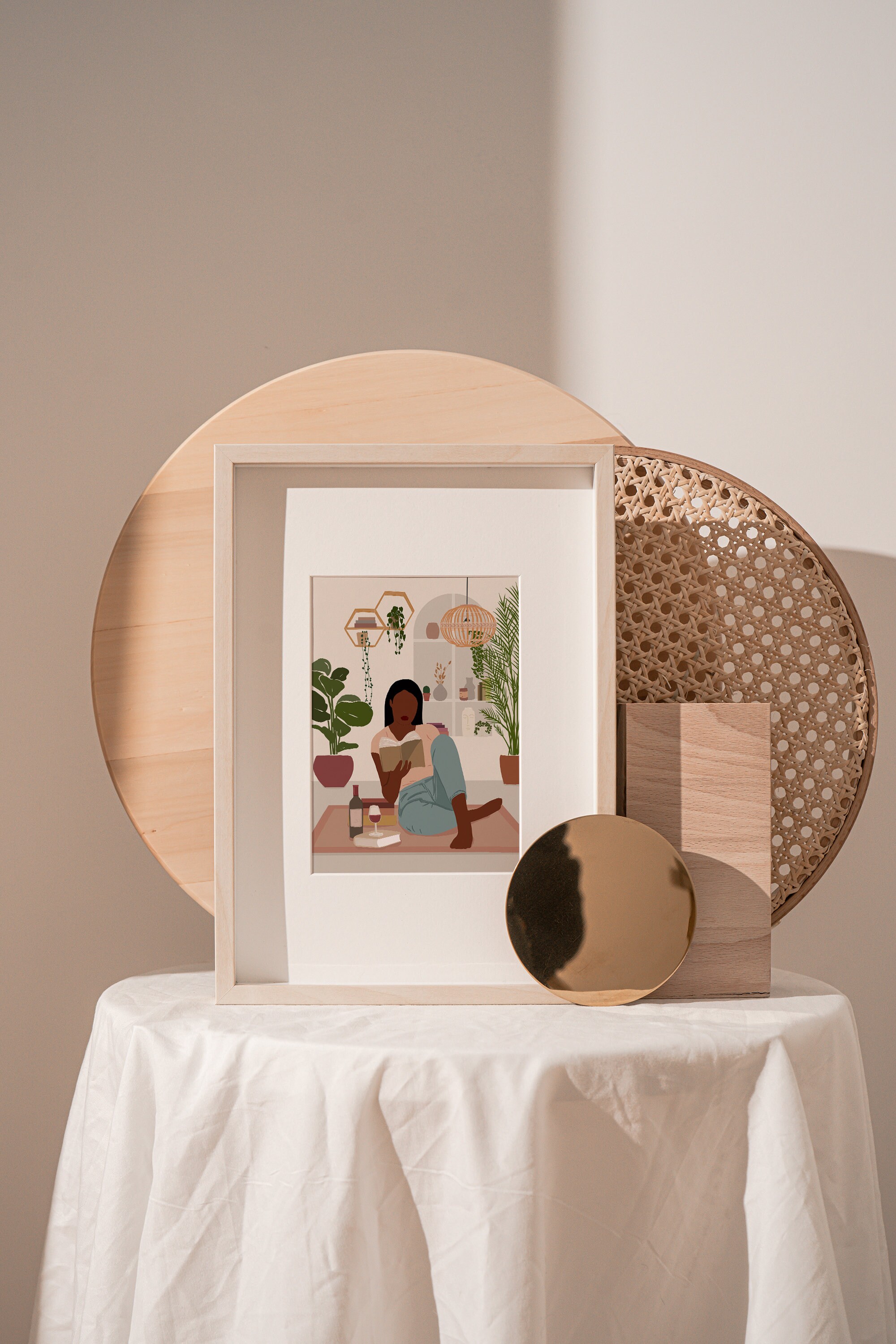 Girl Reading Print Modern Woman Art Book Lover Art Girl - Etsy