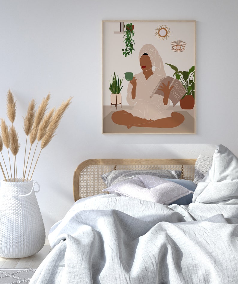 Woman Wall Art Abstract Female Print Earthy Tone Print - Etsy