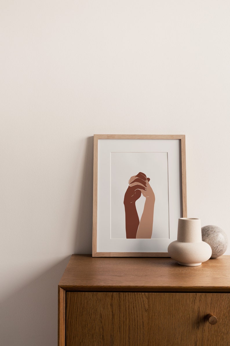 Hand Holding Wall Art Abstract Hands Art Print Black Girl | Etsy