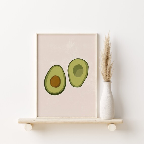 Avocado Wall Art Avocado Print Kitchen Print Modern art | Etsy