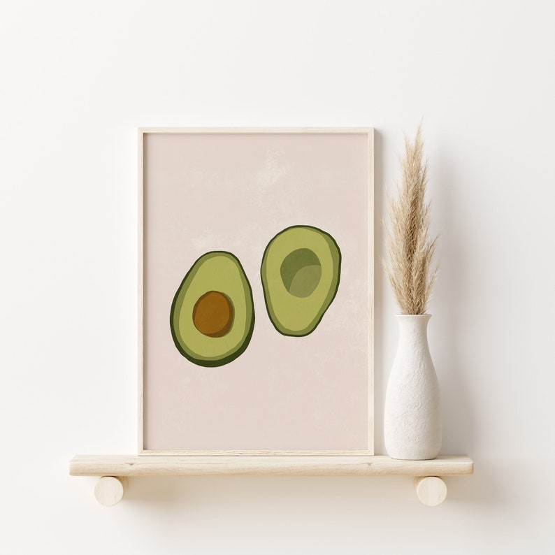 Avocado Wall Art Avocado Print Kitchen Print Modern art | Etsy