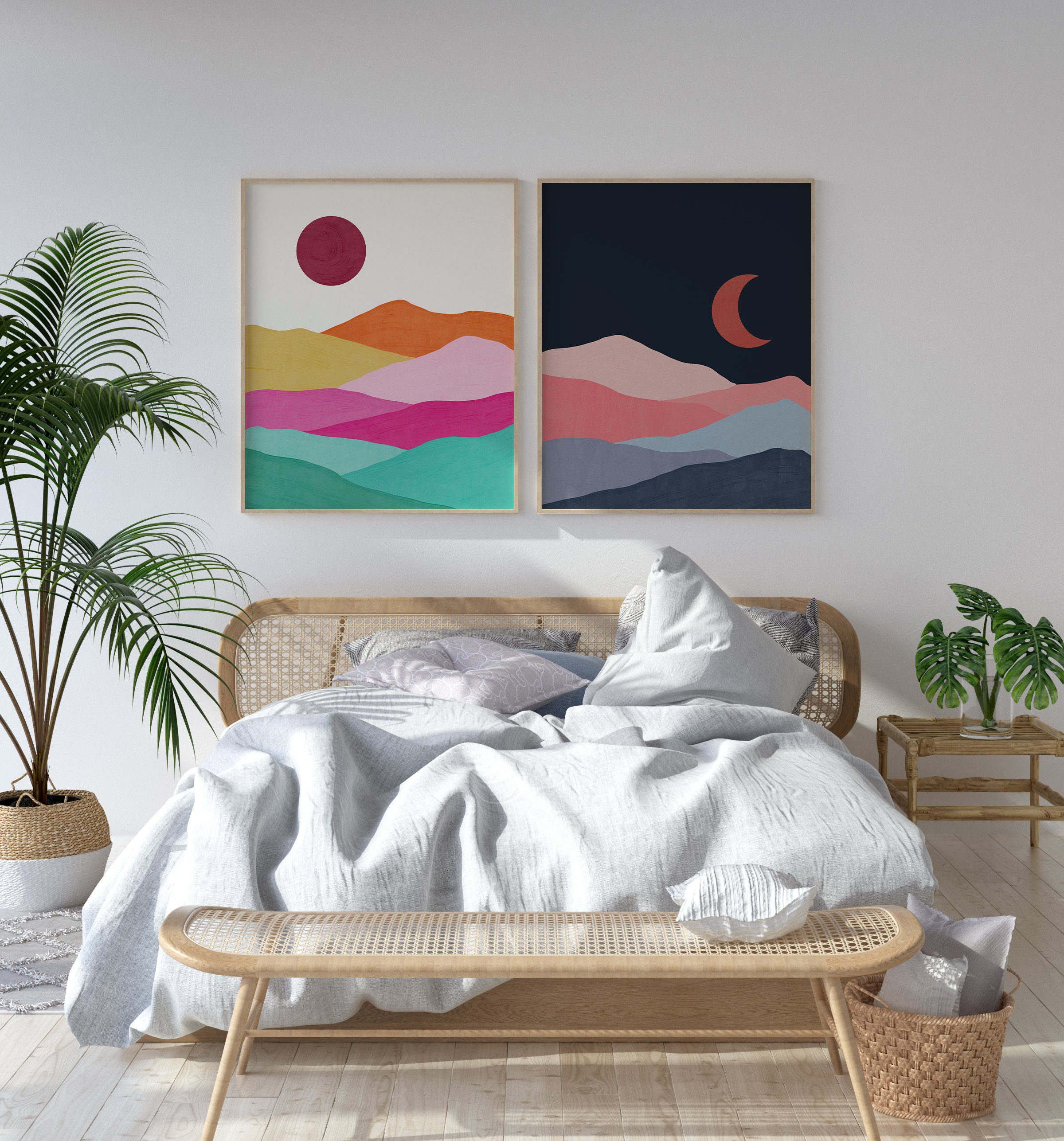 Sun Moon Print Abstract Modern Art Geometric Art Abstract | Etsy