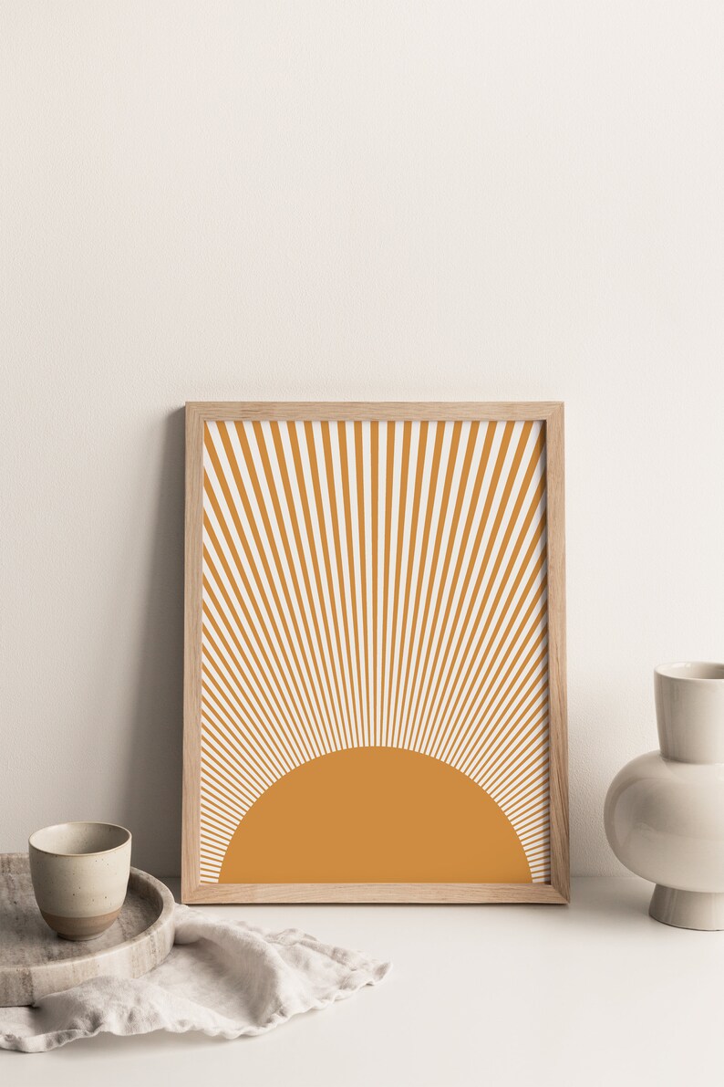 Sun Wall Art Print Abstract Art Modern Mid Century Art - Etsy