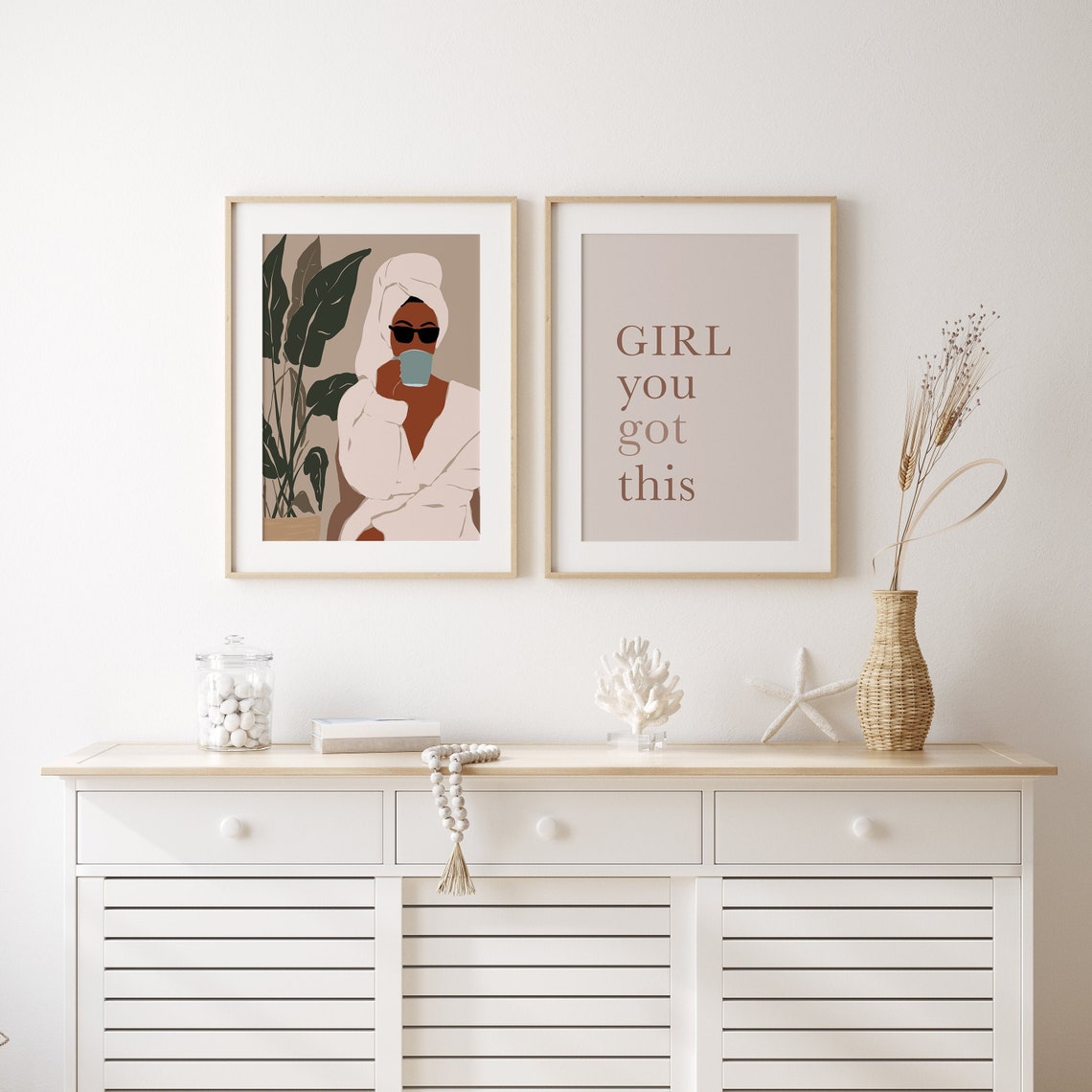 Black Girl Art Girl You Got This Set of 2 Inspirational | Etsy