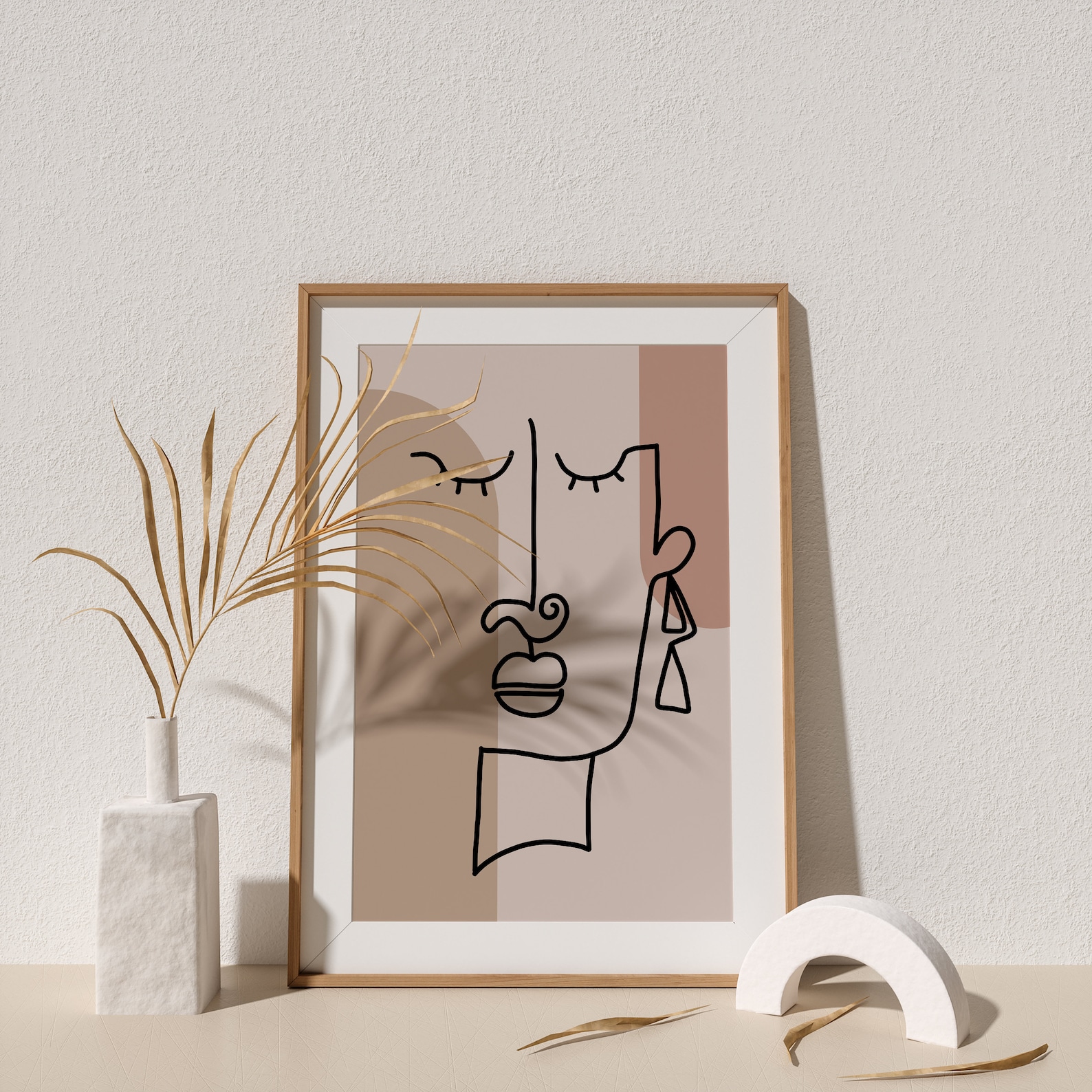 Abstract Face Line Art Boho Wall Print One Line Art | Etsy